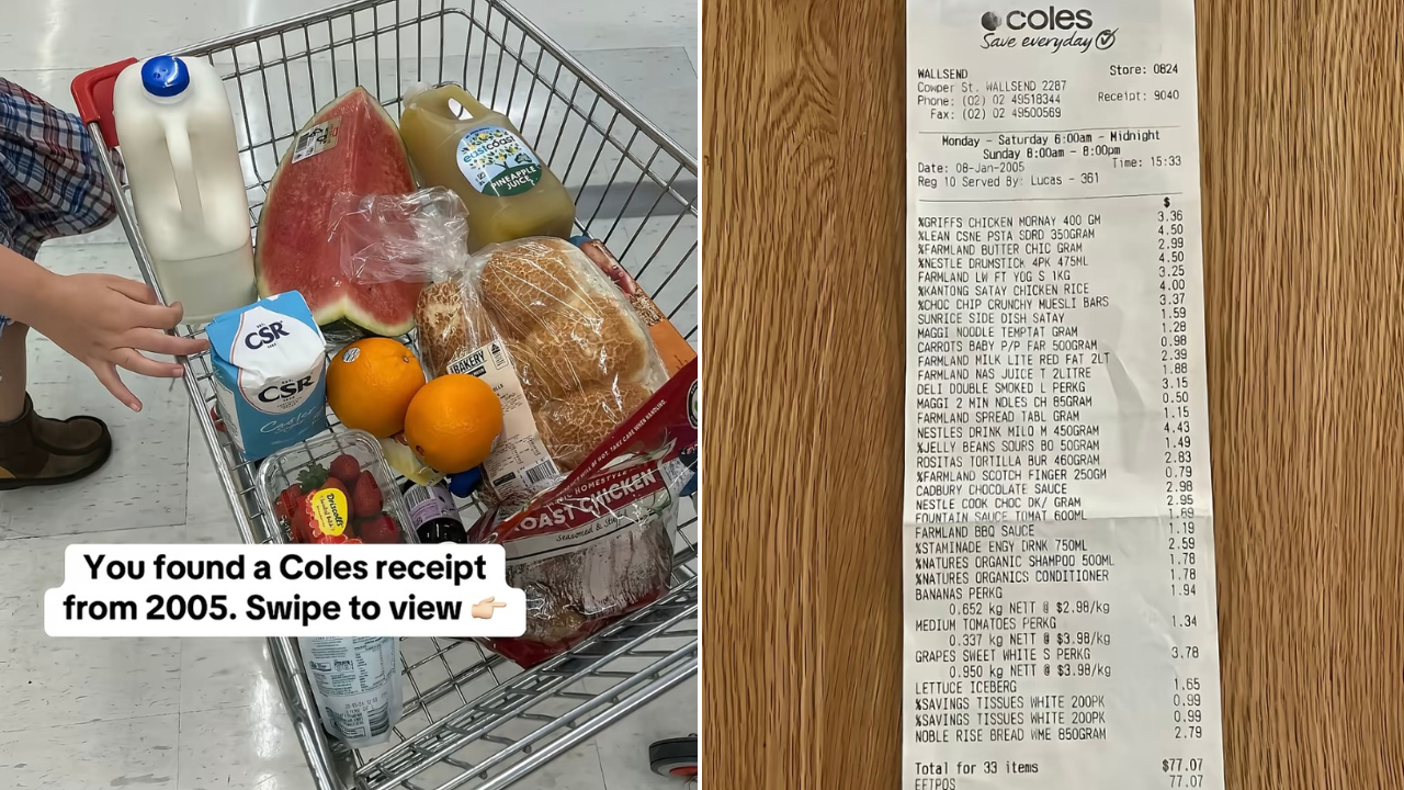 Coles receipt from 2005 leaves Aussies stunned – OverSixty